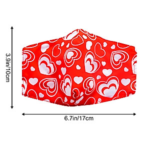 JOYIN 6 Pcs Valentine's Day Print Reusable Face Mask 3D Ergonomic with Adjustable Elastic EarLoop, Breathable Washable Dustproof Mouth Protector for Teens Adult Girls