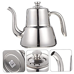 Gadpiparty 1pc Kettle Hand Coffee Maker Pot Electric Vintage Teapot Whistling Retro Coffee Maker Coffee Maker Retro Home Espresso Machine Large Capacity Teapot Stainless Steel Grey