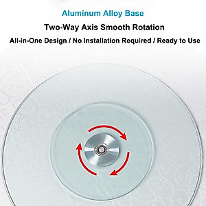 Lazy Susan Turntable Round Tabletop Rotating Serving Tray，27/32/36inch Dining Table Serving Plate With Aluminum Alloy Bearing，Transparent (Size : 90cm/36in)