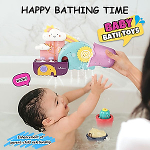 GILOBABY Baby Bath Toys, Bathtub Toys for Toddlers, Water Toys for Kids with Shower and Floating Squirting Toys, Baby Bath Tub Toys Set, Birthday Gifts for Boys Girls Ages 6+ Months