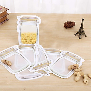 Mason Jar Bags Yellow, 40 Pcs Reusable Airtight Seal Food Storage Bags Leak-Proof Saver Bags for Travel Camping, 8 OZ