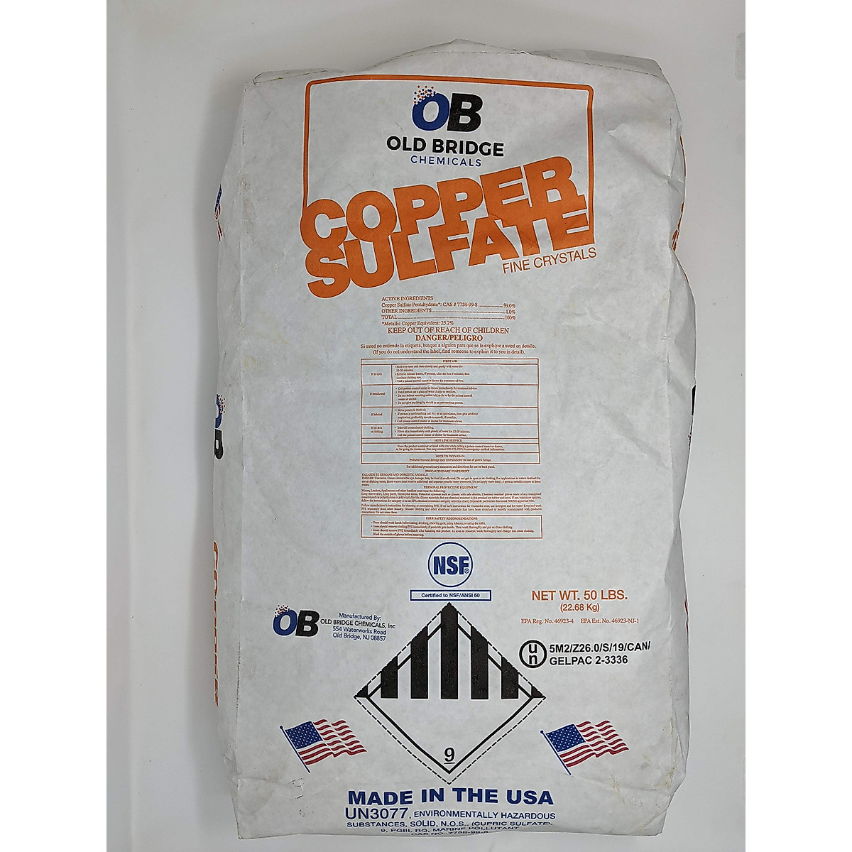 Camide Copper Sulfate Fine Crystals 50lb Bag - EPA 99% Pure