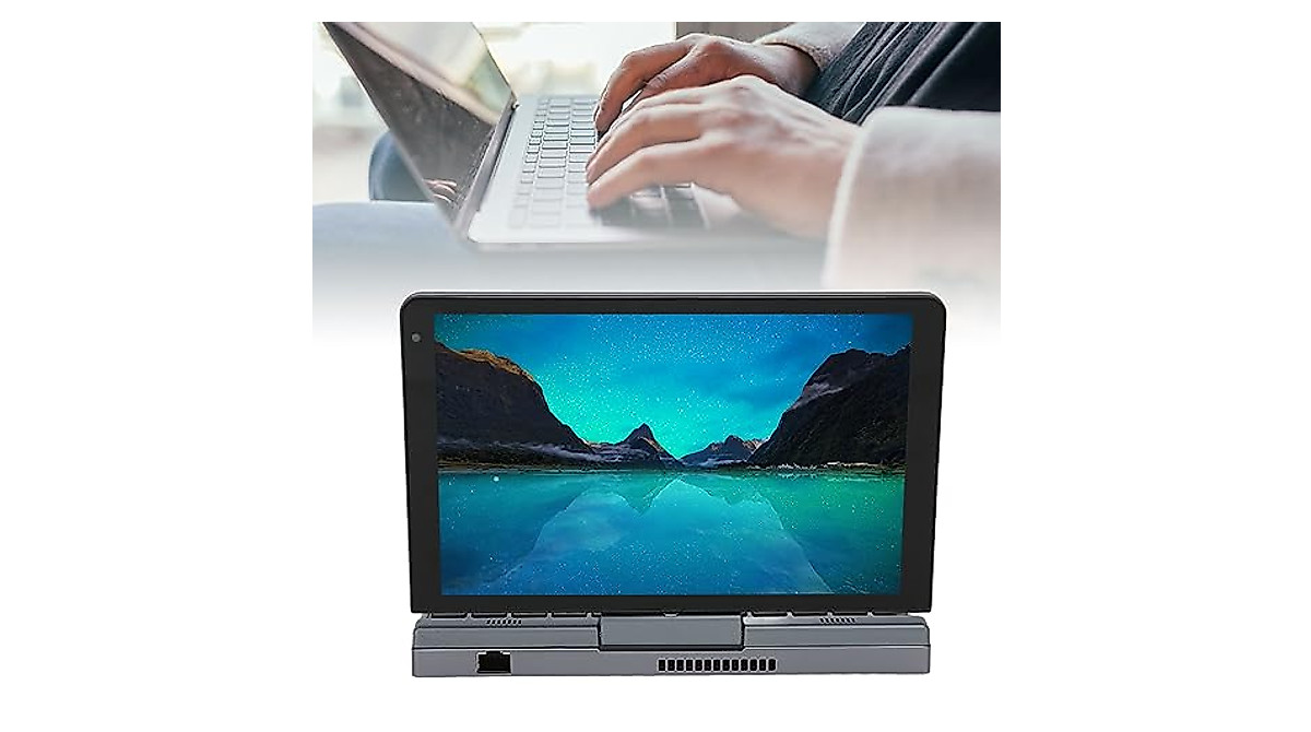 Jopwkuin Foldable Mini Laptop, 8 Inch Laptop PC Full Featured 180 ...