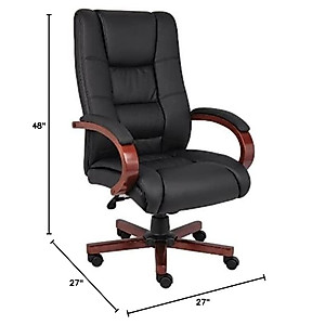 BOSS Office Products High Back Executive Wood Finished Chairs