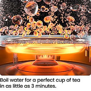 Chefman 1L Electric Tea Kettle with LED Lights, Automatic Shut Off, Removable Lid, Boil-Dry Protection, Hot Water Electric Kettle Water Boiler, Electric Kettles for Boiling Water