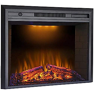 Valuxhome Electric Fireplace, 36 Inches Fireplace Insert with Overheating Protection, Fire Crackling Sound, Remote Control, 750/1500W, Black