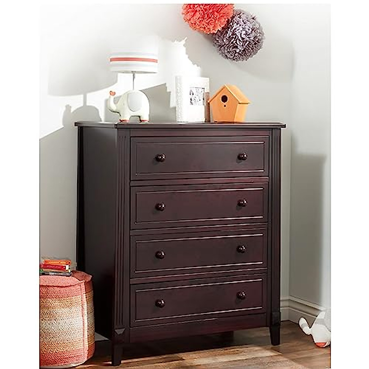 Sorelle Furniture Berkley Baby Dresser – Dresser for Nursery, Kids Bedroom Furniture, Dresser Drawers, Nightstand for Child’s Room with Drawers, Nursery Furniture for Infant-Espresso