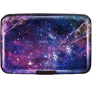 Coco Rossi Mini Credit Card Holder for Women,RFID Blocking Slim Hard Card Case ID Case Travel Wallet Nebula
