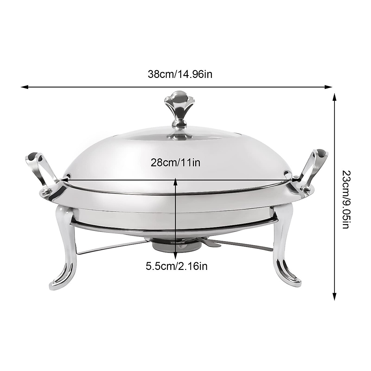 Leblett Chafing Dish Set,Round 3.17Qt Buffet Servers and Warmers with Lid,Stainless Steel Catering Chafer Chafing Dish Set,Buffet Party Food Warmer,3L Buffet Warmer Tray