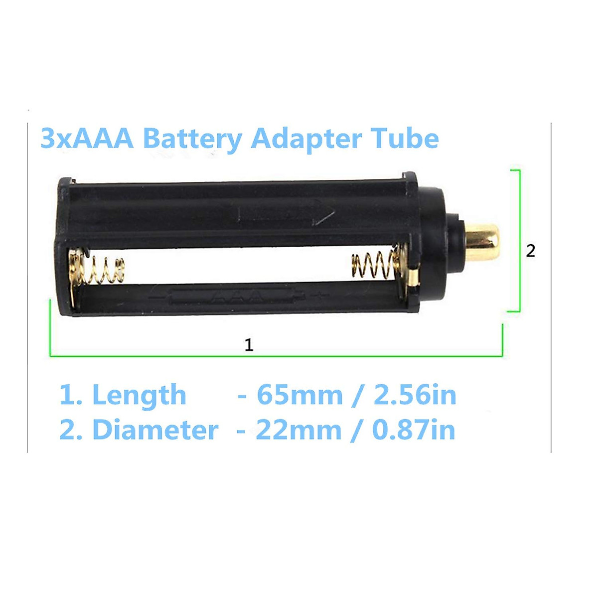 Cafurty Plastic 3xAAA Battery Adapter Tube 3pcs for Handheld Flashlight Torch - Set of 3