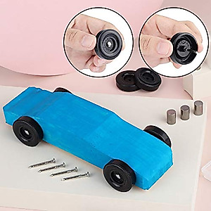 Ruisita 3.5 Ounces Tungsten Weight Tungsten Putty Weights Polished Axle Kit Cylinder Weight Polished and Grooved Axles, Compatible with Pinewood Car Derby Weights