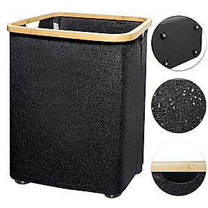 Black Laundry Basket with Wheels - 79L Laundry Hamper with Removable Laundry Bag, Foldable Easy Carry Handles Dirty Clothes Hamper for Laundry Room, Bedroom, Toys Storage Organizer