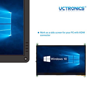 UCTRONICS for Raspberry Pi Screen 7 Inch IPS Touchscreen with Prop Stand, 1024×600 Capacitive HDMI LCD Monitor Portable Display for Raspberry Pi 4, 3B+, Windows 10 8 7, No Driver Needed