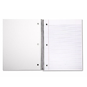 Amazon Basics Wide Ruled Wirebound Spiral Notebook, 70-Sheet, 5 Pack, Multicolor