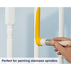 Zibra Round Paint Brush for Curved Surfaces and Ornate Details, 1 in, White, Pro Grade