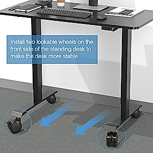 Joy Seeker Stem Caster Wheels Set of 4, 2 Inch Nylon Threaded Swivel Caster with 5/16 Inch Stem, M8 Stem Casters Replacement for Standing Desk, 2 Wheels with Locking Brake, Each Load Capacity 110lbs