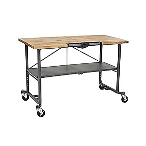 COSCO SmartFold Portable Workbench/Folding Utility Table (Gray Steel Frame)