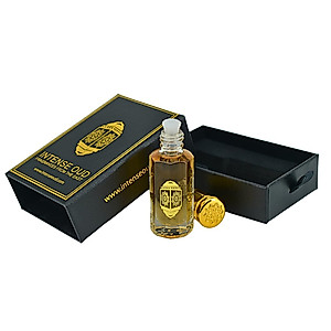 INTENSE OUD Attar Full Arabian Perfume Oil for Men & Women, Long Lasting Alcohol-Free Concentrated Fragrance, 12ml (0.40 oz) in Black Gift Box, Aldehydes & Jasmine Notes