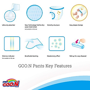 Elleair GOO.N Soft-fit Diaper for Boys, 28 Count, X28