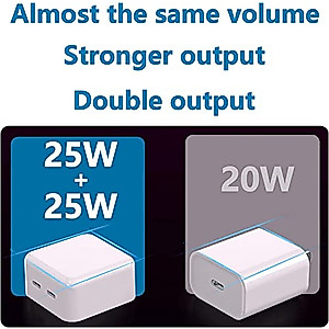 [Apple MFi Certified] iPhone Charger Fast Charging Double Port 25W PD USB C Wall Charger Block Cube with 2Pack Long 10-FT Lightning Cable Cord Compatible iPhone 14 Plus/14 Pro Max/14 pro/13/12/11/Xs