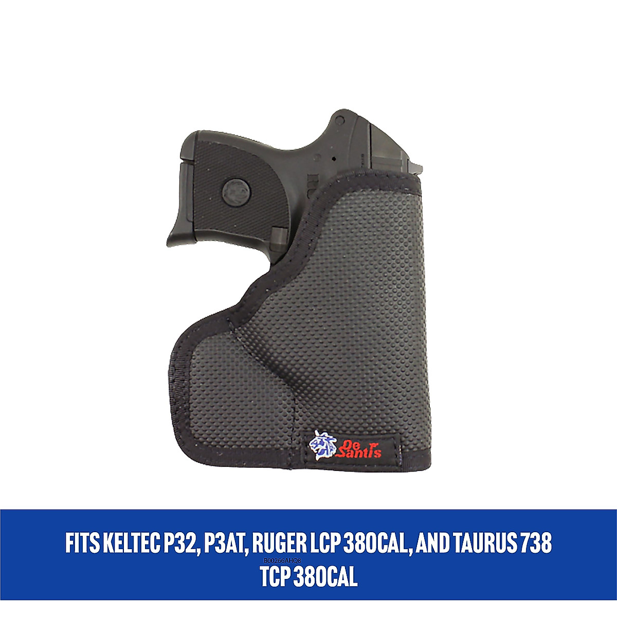 DeSantis Nemesis Pocket Holster For Pistols, Made of Quality Tacky Material, Ambidextrous, Unisex Gun Holster, Fits KELTEC P32, P3AT, RUGER LCP 380CAL, TAURUS 738 TCP 380CAL, Black