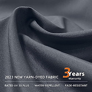 PURPLE LEAF 12 Feet Double Top Round Deluxe Patio Umbrella Offset Hanging Umbrella Outdoor Market Umbrella Garden Umbrella, Grey