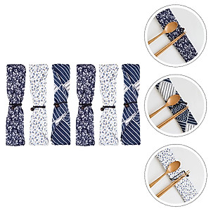 Hemoton 6Pcs Straw Carrying Case Travel Tableware Carrying Bag Storage Case Japanese- Style Cutlery Bag Travel Pouch for Straws Knife Fork Spoon Chopsticks