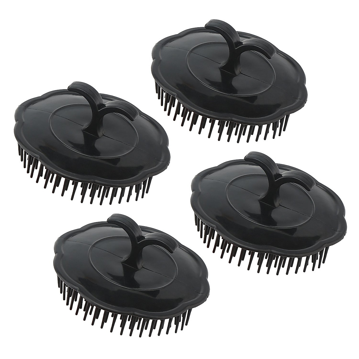 Segbeauty Mens Shampoo Brush, 4pcs Scalp Massage Brushes, Massage Hair Brush Floriated Shower Comb for Deep Cleaning Hair Men's Hand Brush Plastic Growth Beard Brush Pet Grooming Round Palm Brush