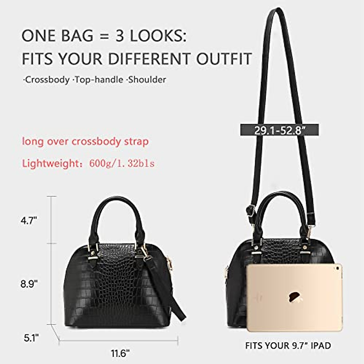 OUKUPA Shoulder Handbag for Women Crossbody Bags Top Handle Satchel Purse Tote Bag Elegant Ladies Handbags Evening Bags Vegan Leather