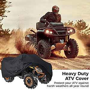 Heavy Duty ATV Cover(XXXL), 102''x44''x48'', Universal Fit Rip Resistant Waterproof Quad Four Wheeler ATV Cover Protects 4 Wheeler from Snow Rain or Sun