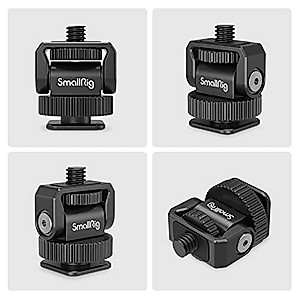 SmallRig 1/4" Mini Ball Head Cold Shoe Mount Adapter with 1/4"-20 Thread for Camera Phone Cage LED Video Light-3577