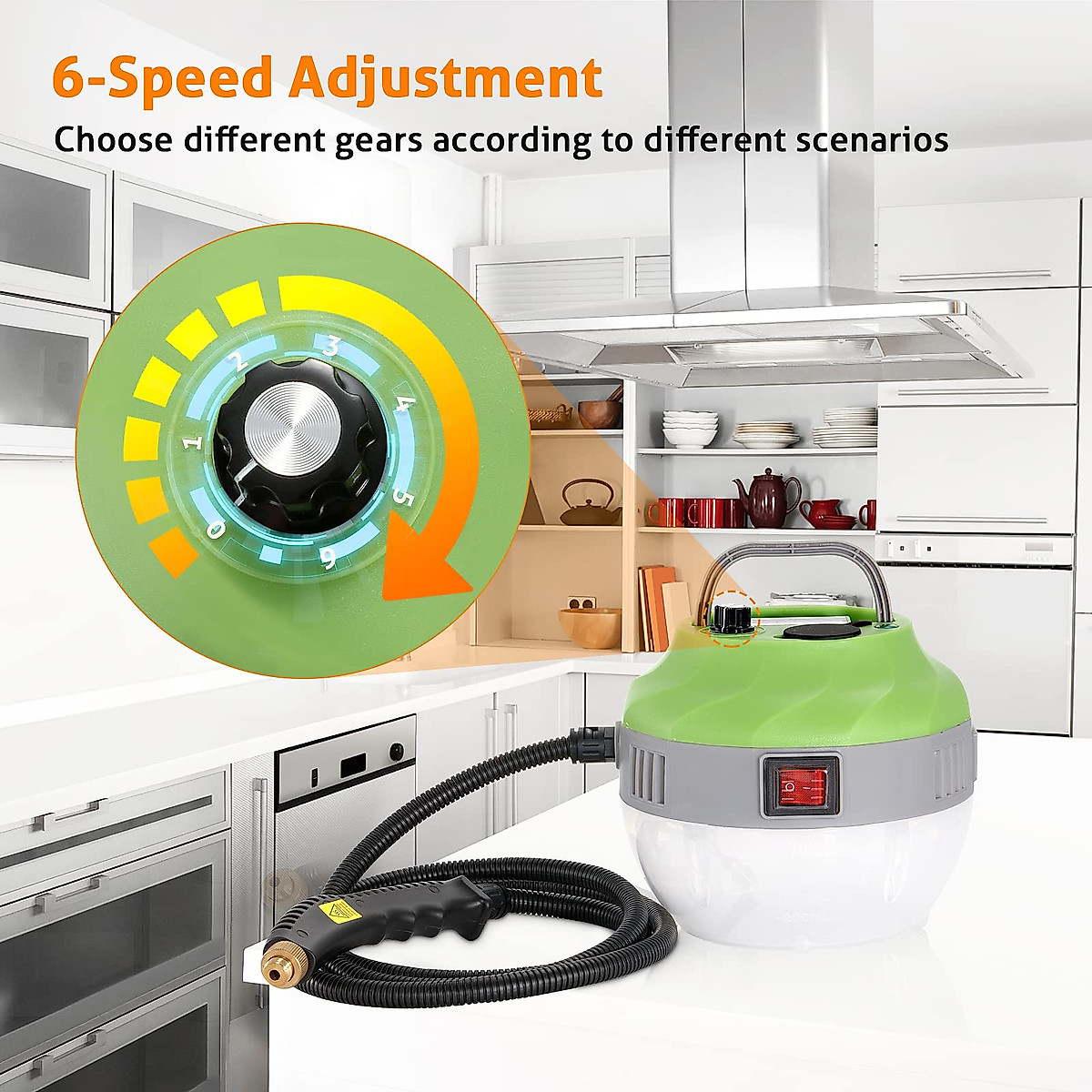 WICHEMI Steam Cleaner for Cleaning, 1800W High Pressure Steam Machine Handheld Steamer + 1800W Multipurpose High-Temp Floor Steam Mop Steam Cleaning Machine for Home Use Car Detailing