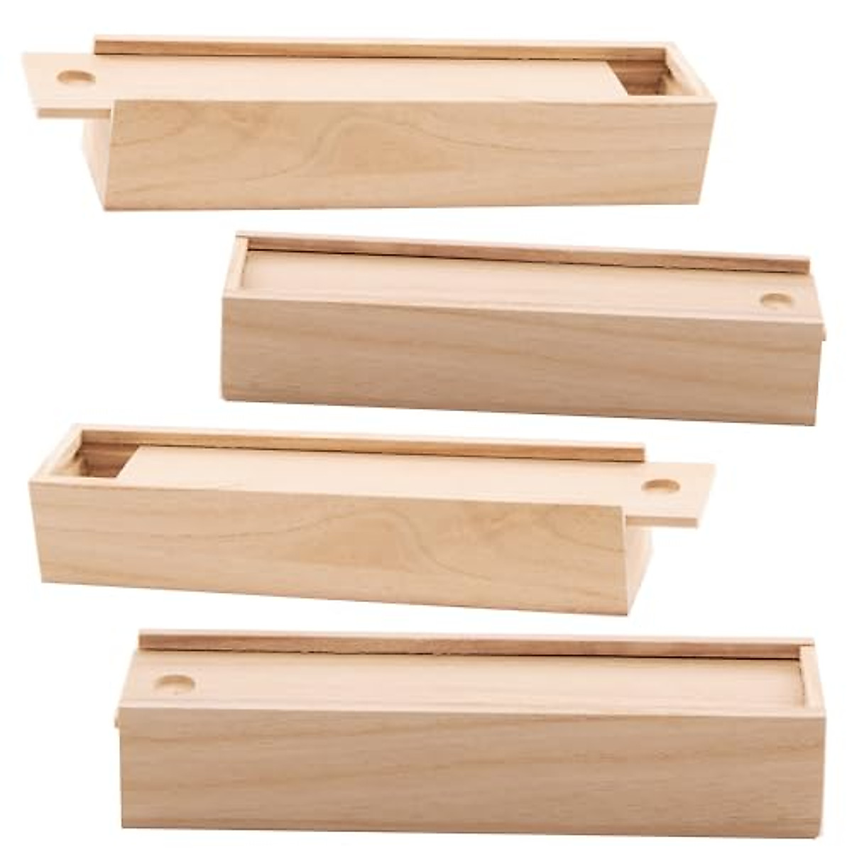 Baker Ross Decorate Your Own Wooden Case, Plain Wood Pencil Kids To Design and Paint (Box of 4), 20cmx5cmx4cm,EC1247