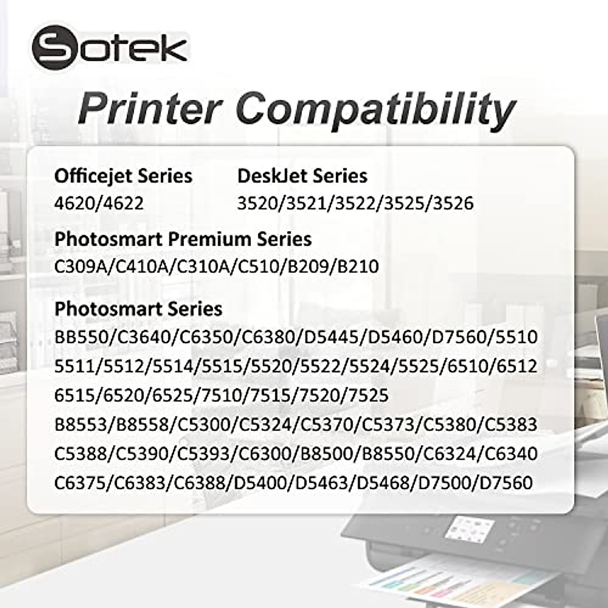 Sotek Compatible Ink Cartridge Replacement for 564XL 564, Work for Photosmart 7520 6520 5520 5525 6510 Officejet 4610 4620 4622 Deskjet 3520 3521 3522 (6BK/2C/2M/2Y, 12-Pack)