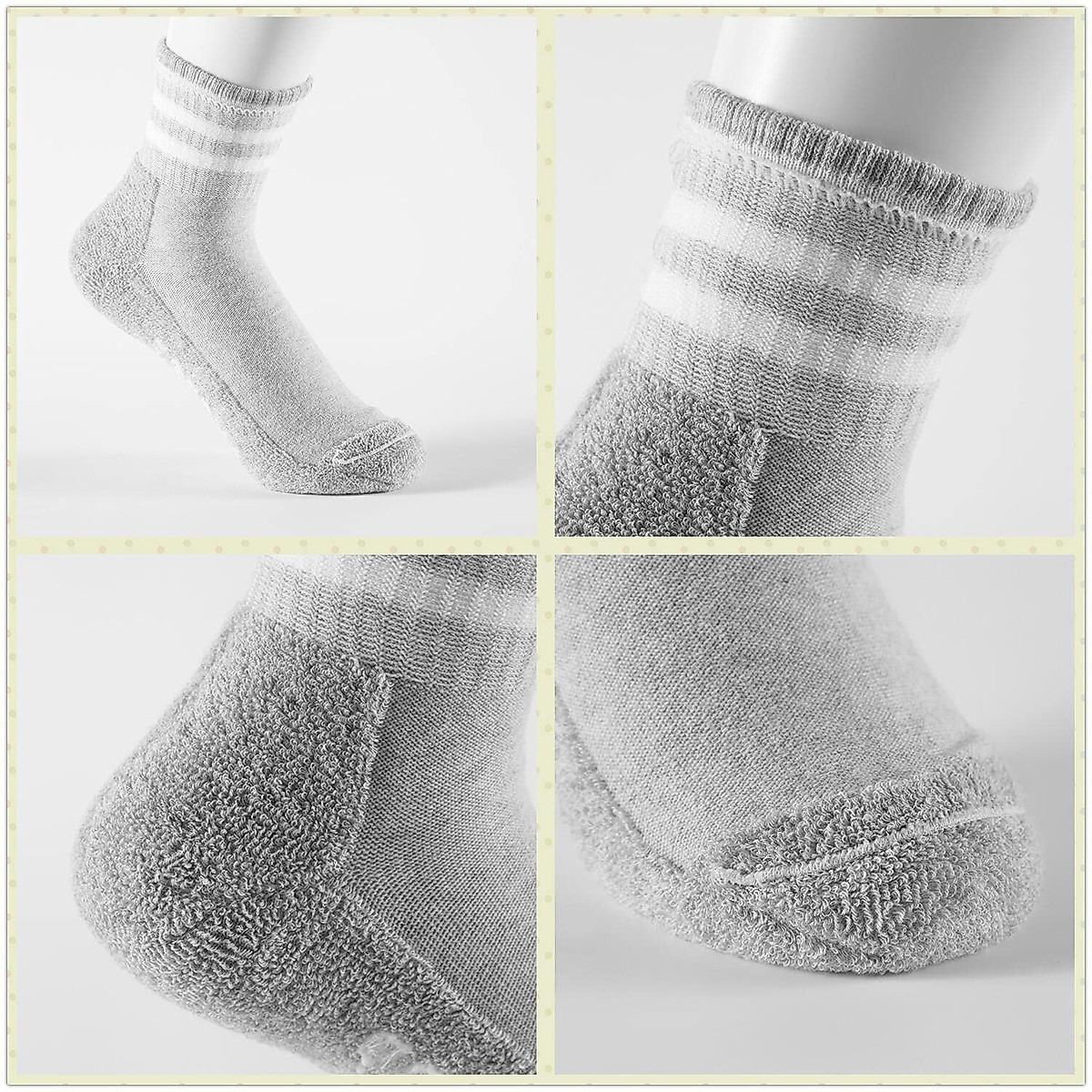 Antrop Women Quater Crew Athletic Running Cotton Cushion Socks (6 Pairs)