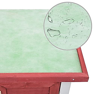 vidaXL Outdoor Rabbit Hutch 4 Doors Red Wood