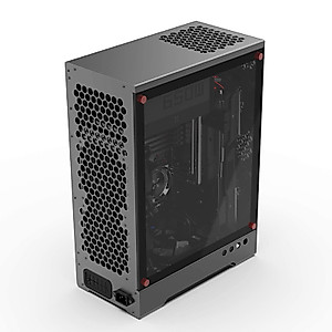C1(C1 Upgraded Version)Micro ATX Computer Case for PC 2023 Mid Tower Aluminum Alloy Large Side Penetration MATX ITX Gaming Case in-Line Long Graphics Card ATX Power Supply 240 Water-Cooled Hard Drive