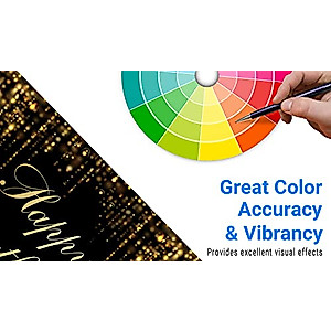 Funnytree 82" x 59" Happy Birthday Party Backdrop Black and Gold Glitter Bokeh Sequin Spots Photography Background Golden Sparkle Shining Dots Baby Abstract Milestone Banner Cake Table Decor Photo