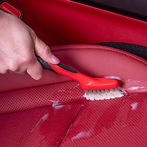 Mothers Car Detailing Brush for Stain and Hair Removal on Vinyl and Leather Seats - 2 Pack