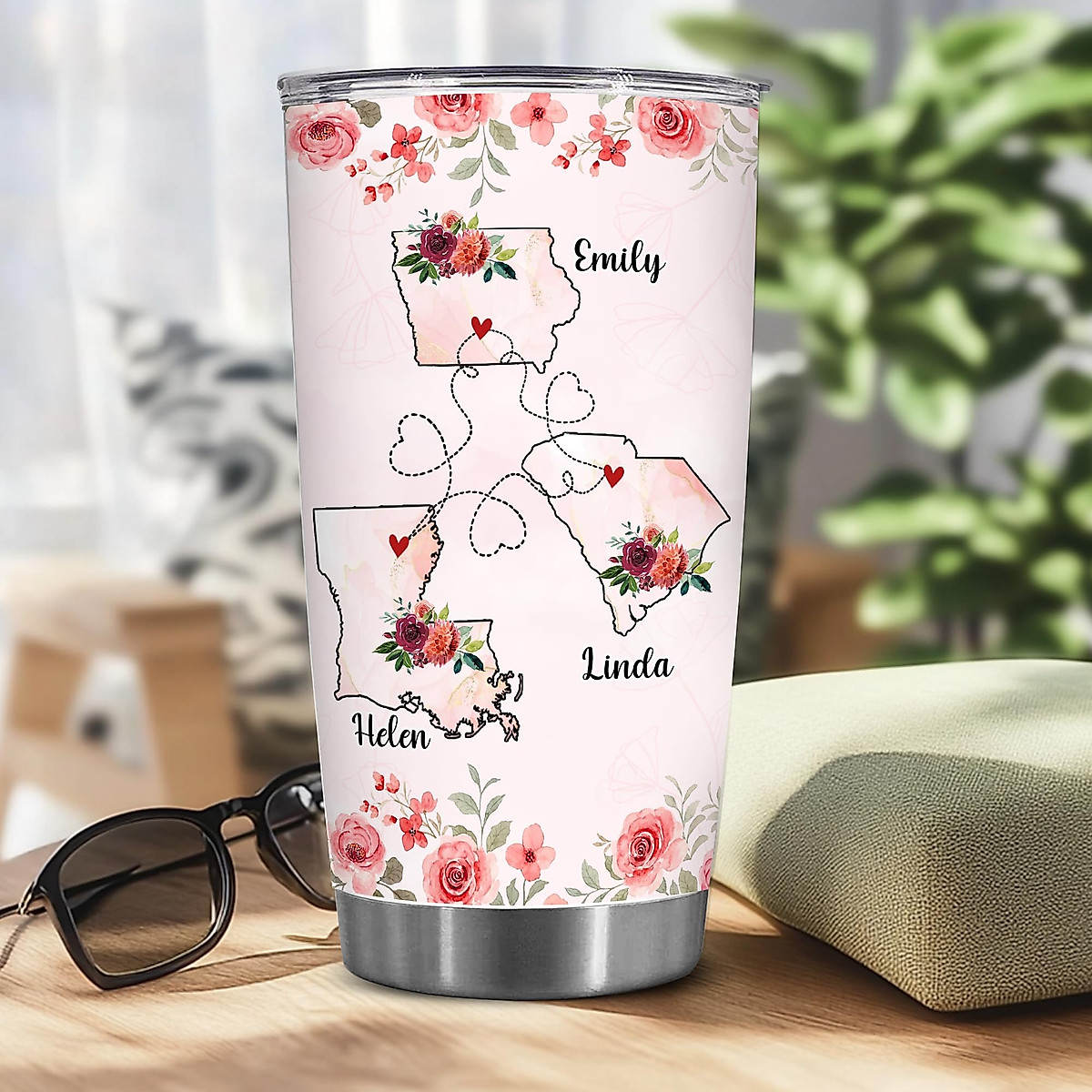 VUNVUT86 Personalized Bestie Gifts - Valentine Gifts For Best Friend, Bestie, Sister, BFF, Her - I Wish You Lived Next Door Tumbler - Birthday, Christmas Friendship Gift For Friends