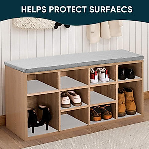 Shelf Liners for Kitchen Cabinets Non-Adhesive & Washable,Non Slip Cabinet Liners for Shelves Waterproof & Oil Proof,Clear Plastic Drawer Liner,Easy to Cut & Food-Grade EVA Material 12'' x 10' CT-1210