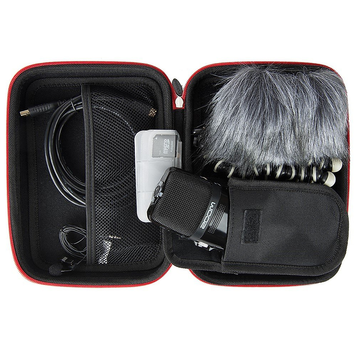 Mini Projector Case Travel Carrying Bag with Handles and Accessory Pockets fits Small Portable Projectors from TOUMEI, ARTLii, RIF6, PoFun, DBPOWER, TENKER, DR.J, GooDee, FUNAVO