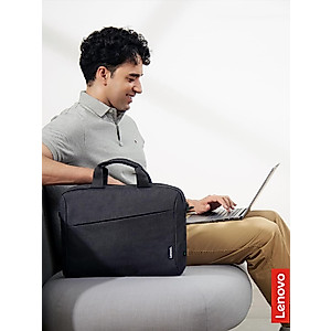Lenovo Laptop Shoulder Bag T210, 15.6-Inch Laptop or Tablet, Sleek, Durable and Water-Repellent Fabric, Lightweight Toploader, Business Casual or School, GX40Q17229, Black