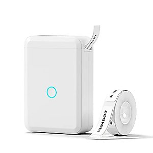 NIIMBOT D110 Label Maker Machine with Tape, Small Thermal Sticker Printer with 0.59''x1.18'' Labels, Portable Bluetooth Connection, White