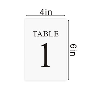 Black Wedding Table Numbers Set, 1-30, Elegant Centerpiece Decorations, Double Sided 4x6 Cards with Numbers 1-30, Head Table Card Included, Ideal for Table Number Holders