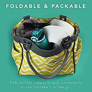 Women Fedora Sun Hat with Wide Brim—Foldable Roll-Up Straw Beach Hat UPF 50 Khaki