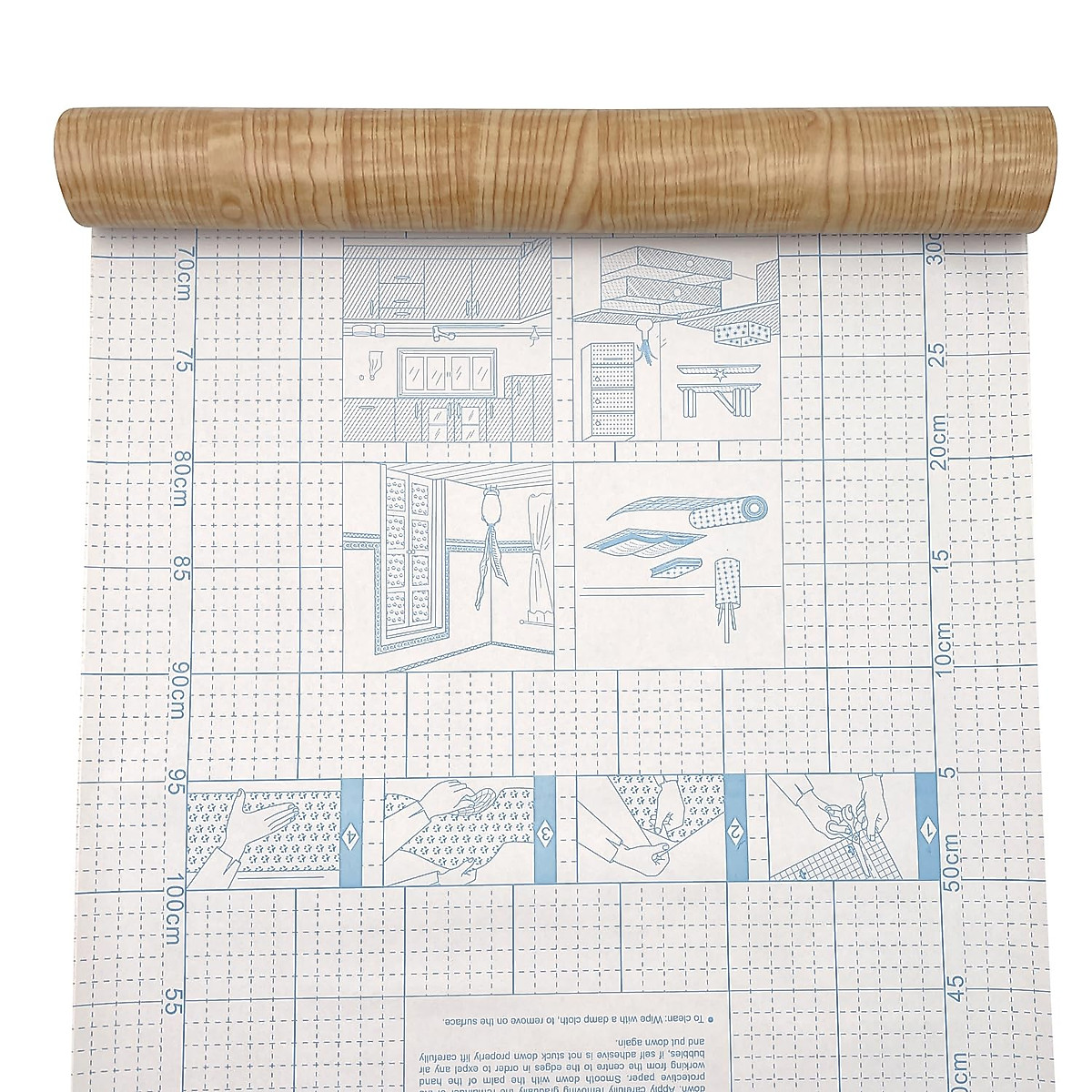 Yifely Light Yellow Wood Textured Furniture Paper Peel & Stick Shelf Liner Cabinet Door Sticker 17.7inch by 9.8 Feet