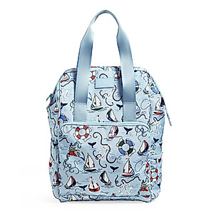 Vera Bradley Women's Recycled Lighten Up Reactive Backpack Cooler Lunch Bag, Gray Heather, One Size US