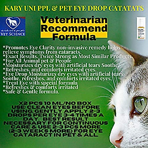 KARRYUNI X2 Pcs 10 ML, Best Pet Eye Drops Cataracts & People Exact Result, Safe & Gentle Formula, Promotes Eye Clarity & Dryness Eye in PPL Pets & All Animals Dogs, Cats Pet Care Eye Ointment Drops