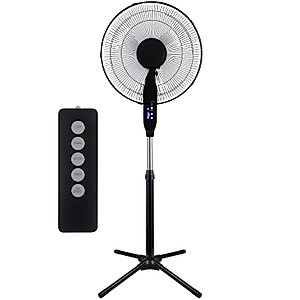 Craig TH6069, 16 Inch Oscillating Stand Fan with Remote Control, 90 Degree Oscillating Head, Adjustable Height and Tilt, Perfect for Bedroom, Office and any small to medium sized Room, NEW